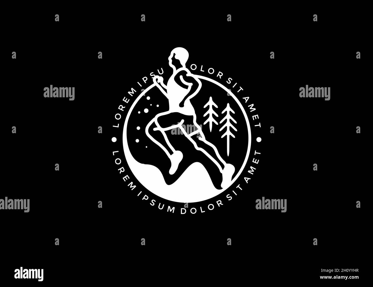 Line art illustration of trail run design Stock Vector Image & Art - Alamy