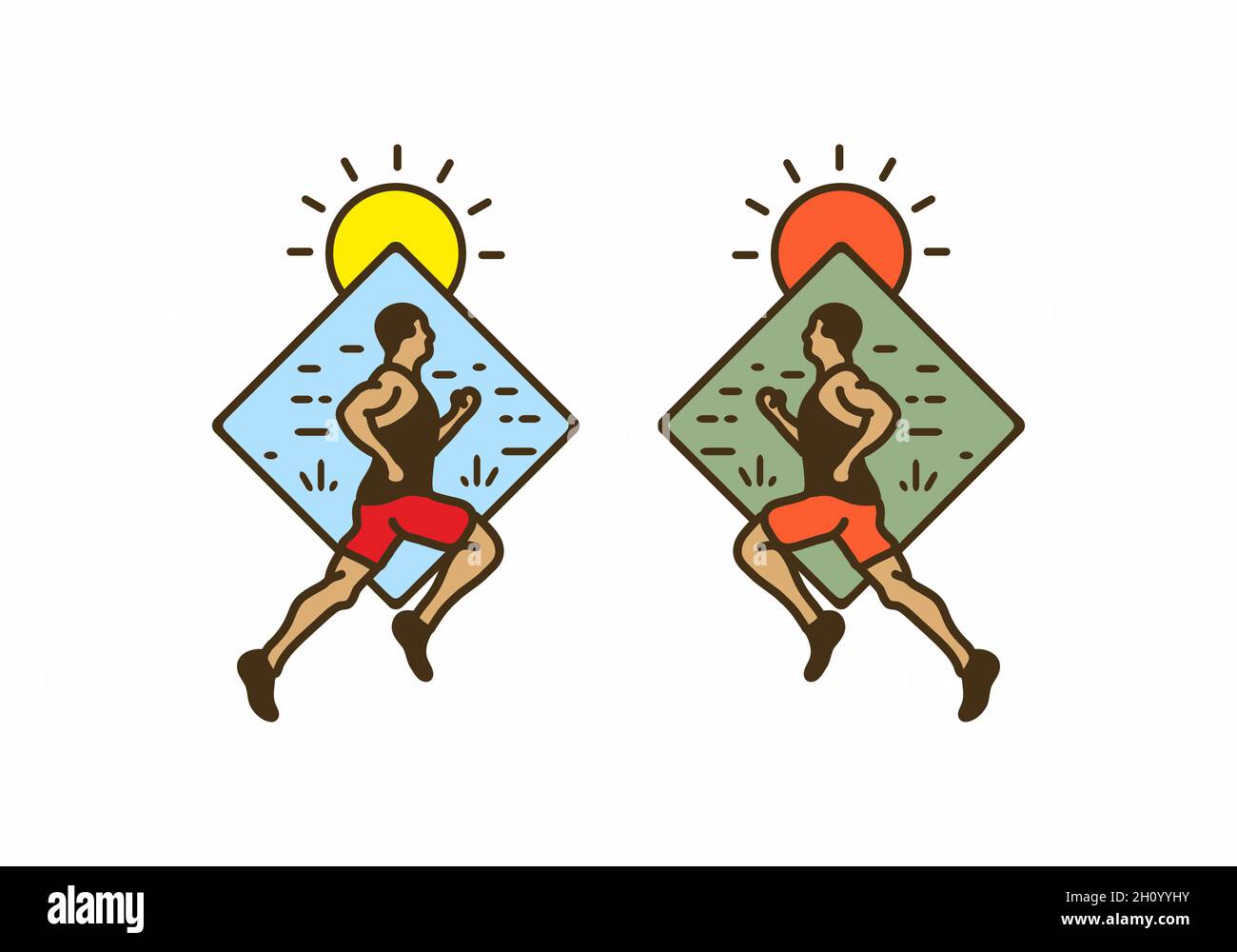 Line art illustration of trail run design Stock Vector Image & Art - Alamy