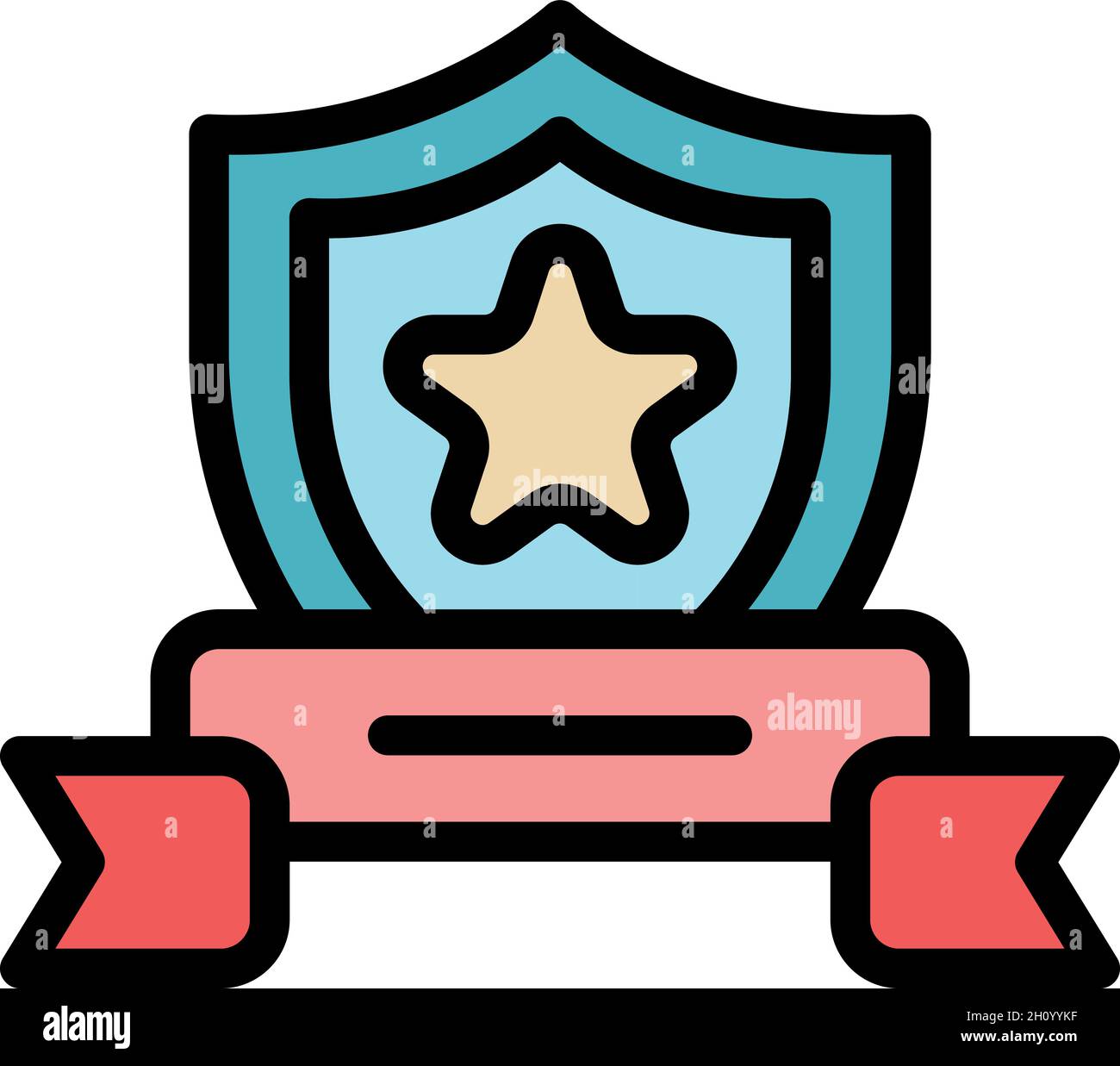 Winner award icon. Outline winner award vector icon color flat isolated ...