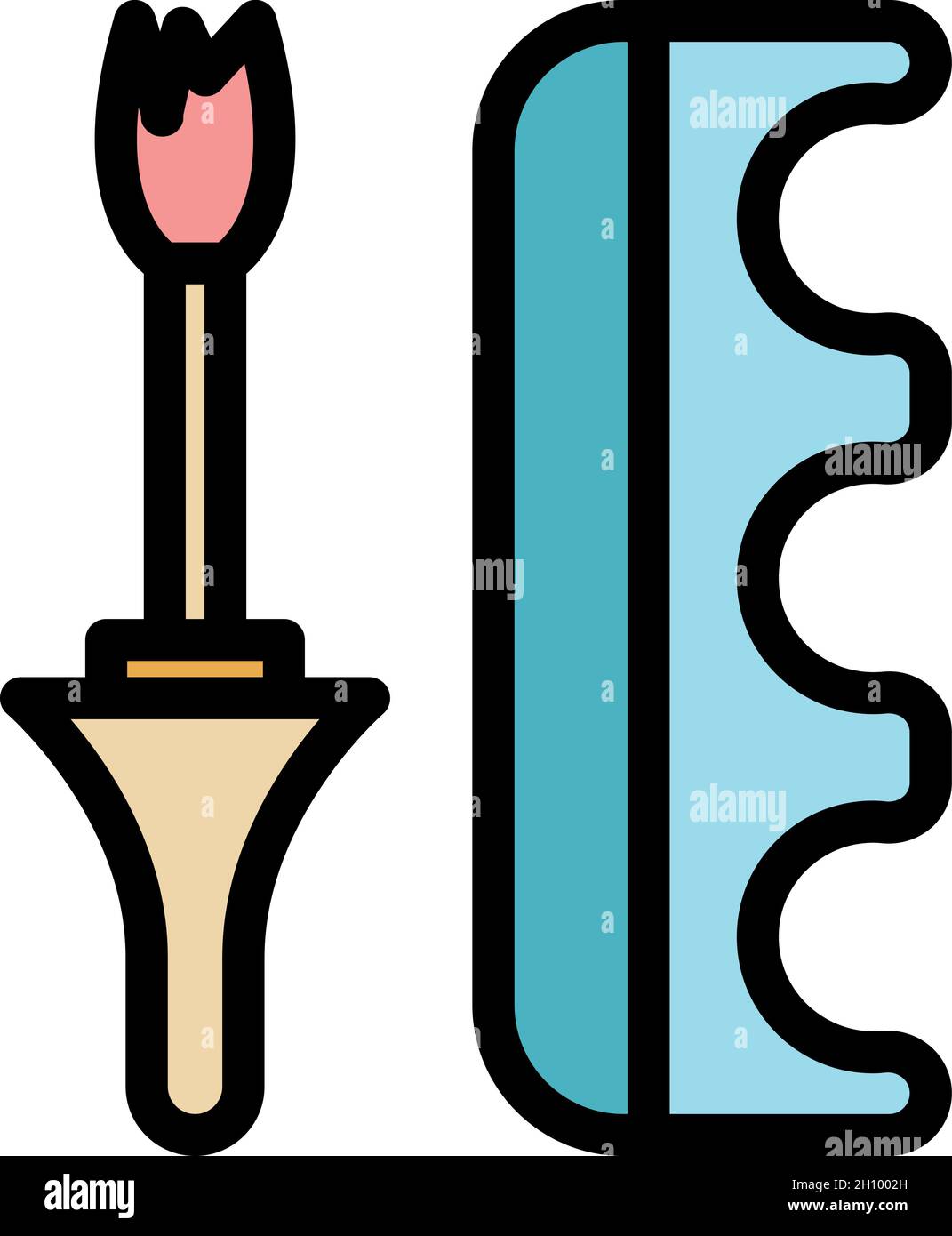 Nail hygiene tools icon. Outline nail hygiene tools vector icon color ...