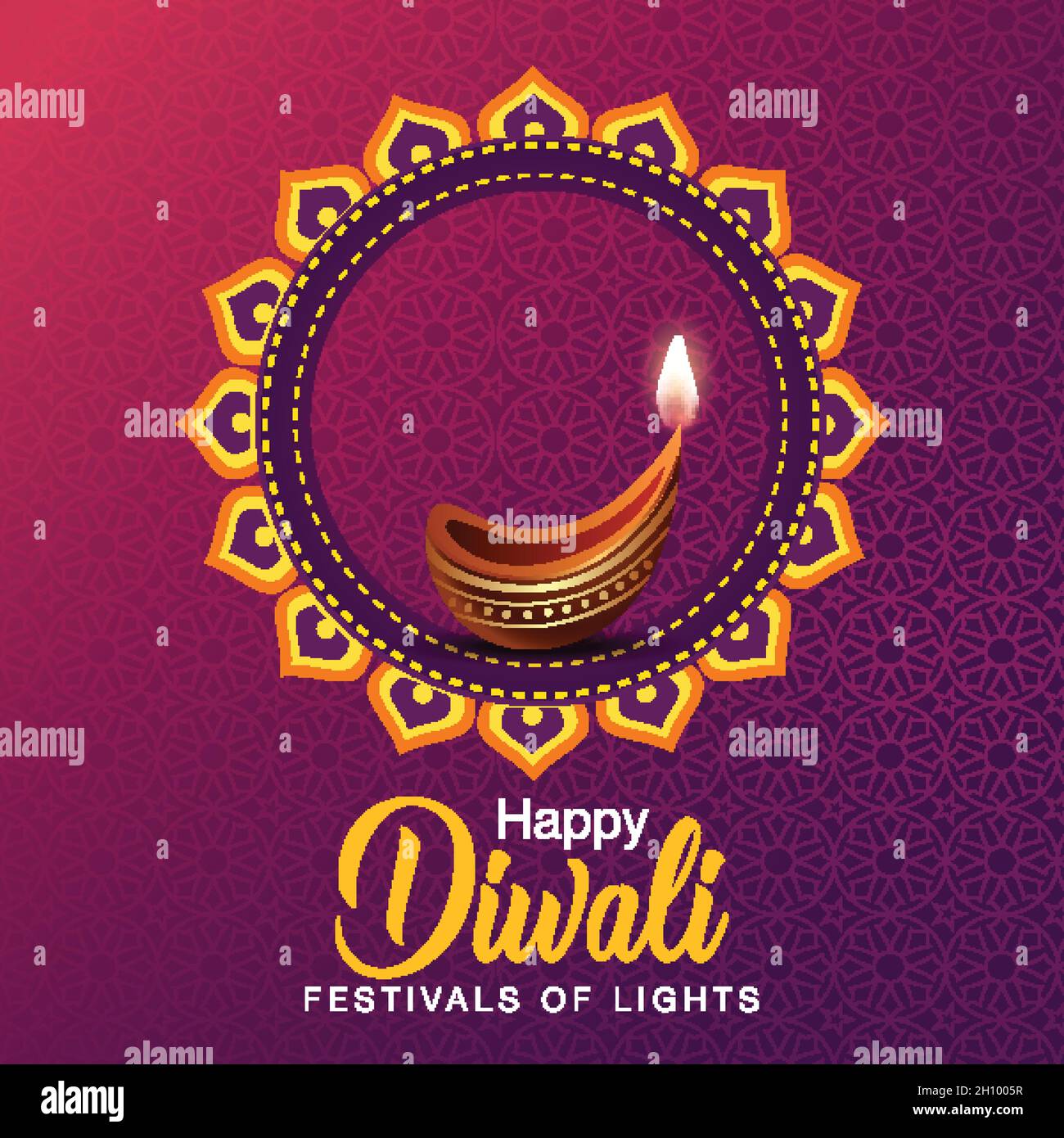 Diwali celebration oil lamps glowing Stock Vector Images - Alamy