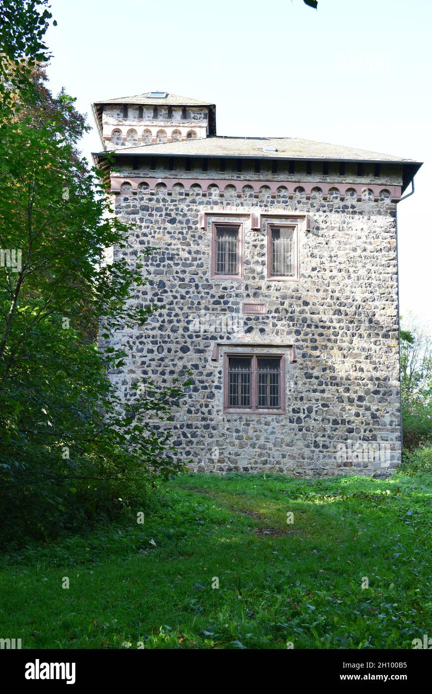 viewing tower on former Burg Aremberg Stock Photo - Alamy