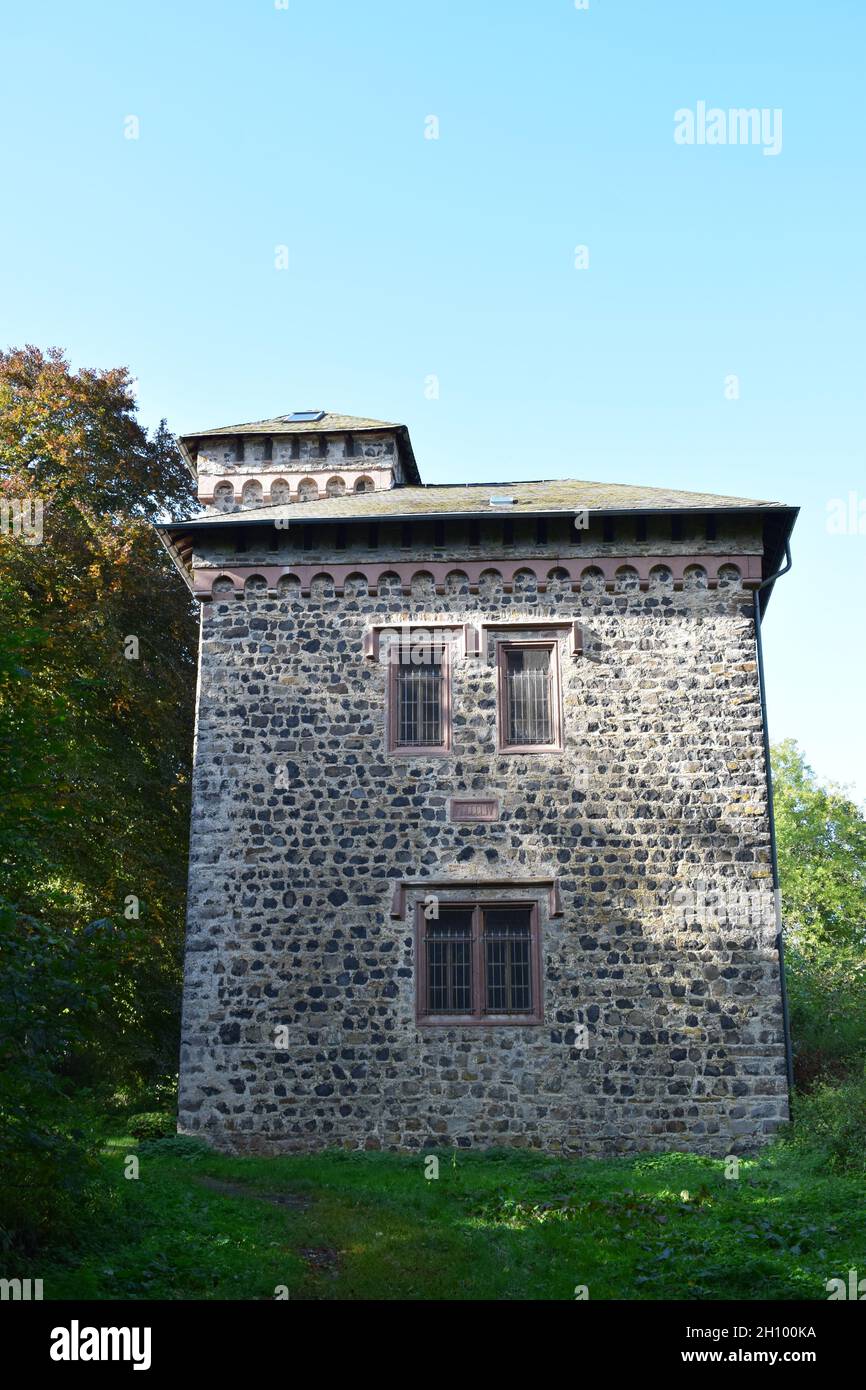 viewing tower on former Burg Aremberg Stock Photo - Alamy