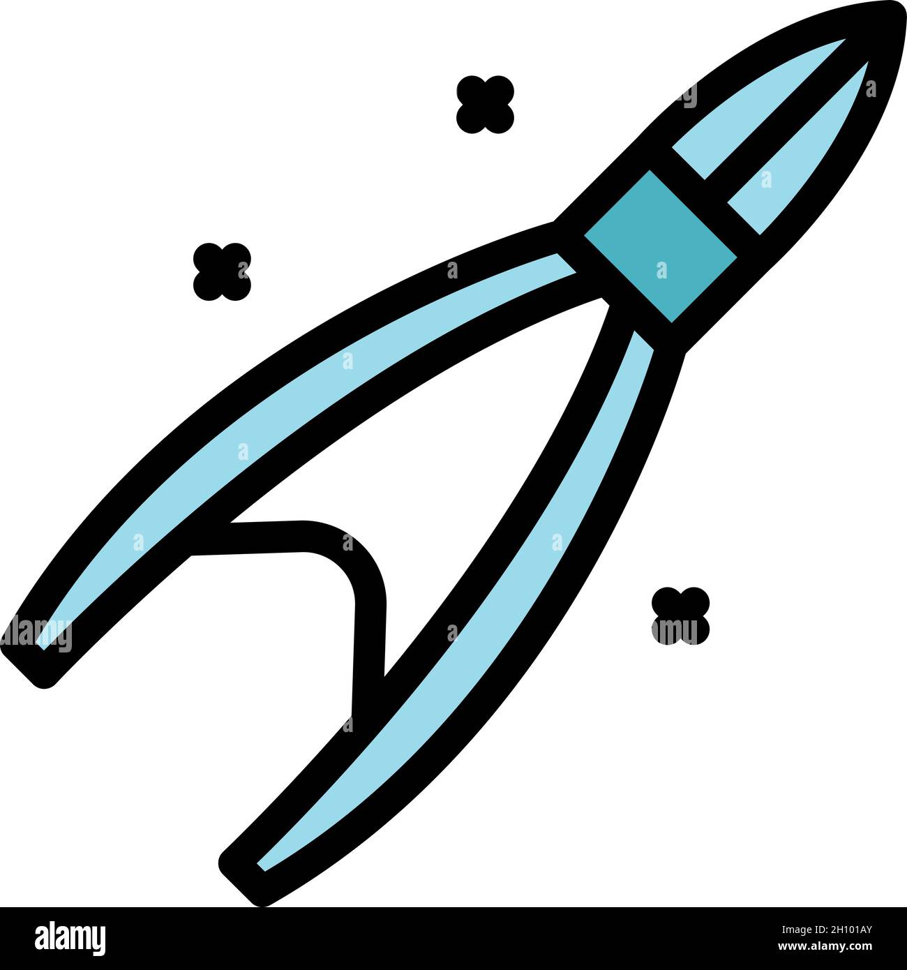 Nail clipper icon. Outline nail clipper vector icon color flat isolated ...