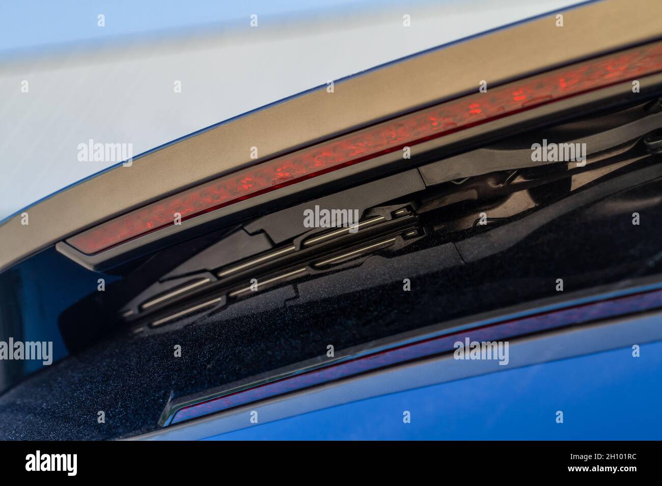 Close up of a modern car wiper. Modern car rear wiper Stock Photo - Alamy