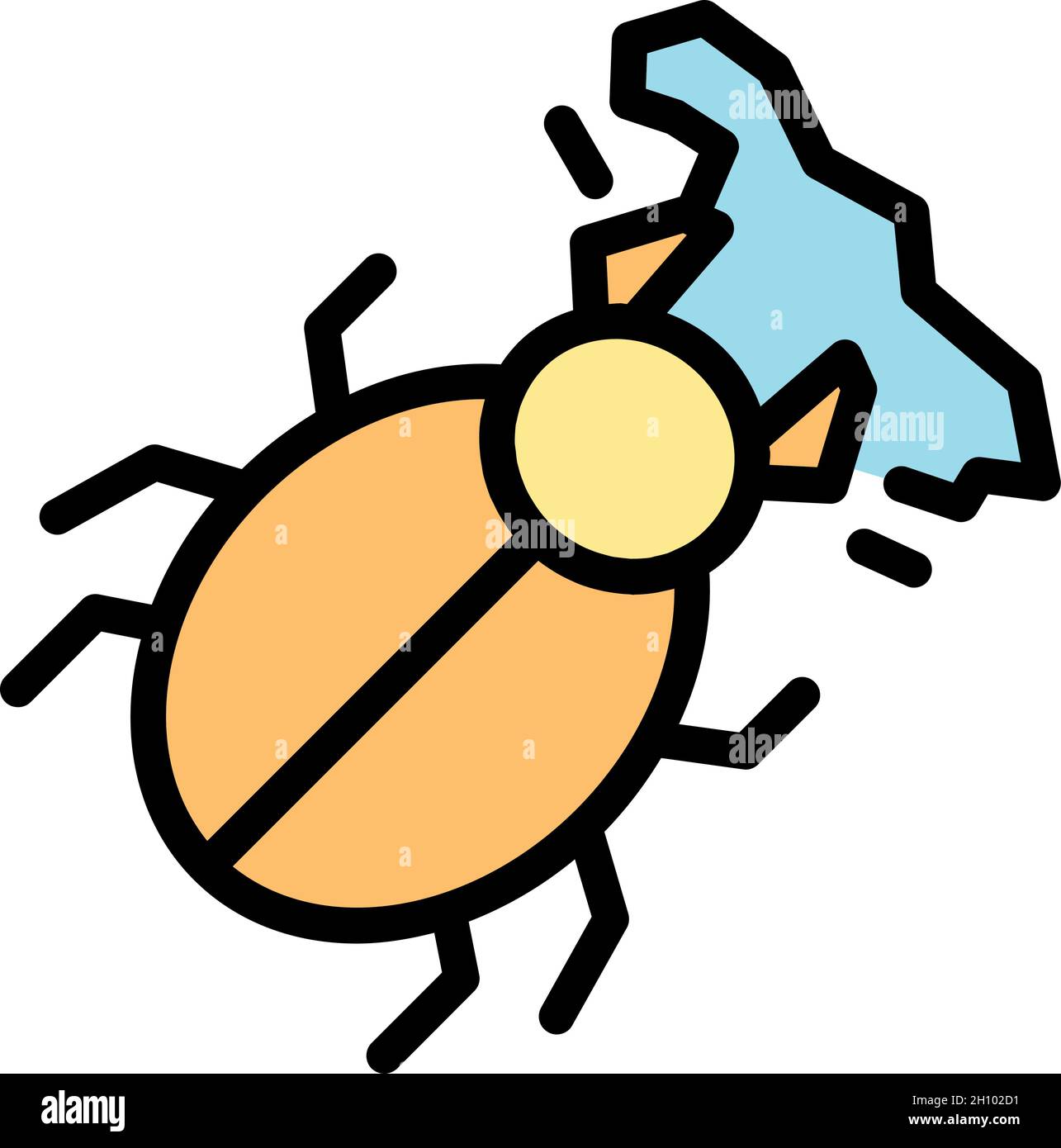 Virus infection bug icon. Outline virus infection bug vector icon color ...