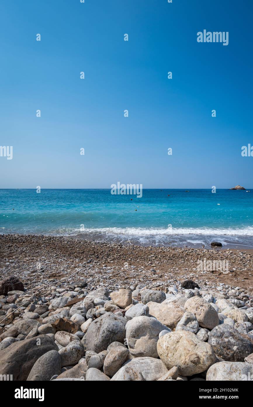Beach in Turkey, summer sandy beach sea view on Kabak beach near ...