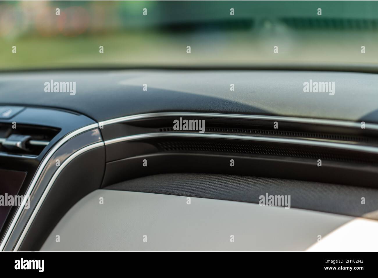 Modern car audio system. Hidden speaker in a modern car interior Stock ...