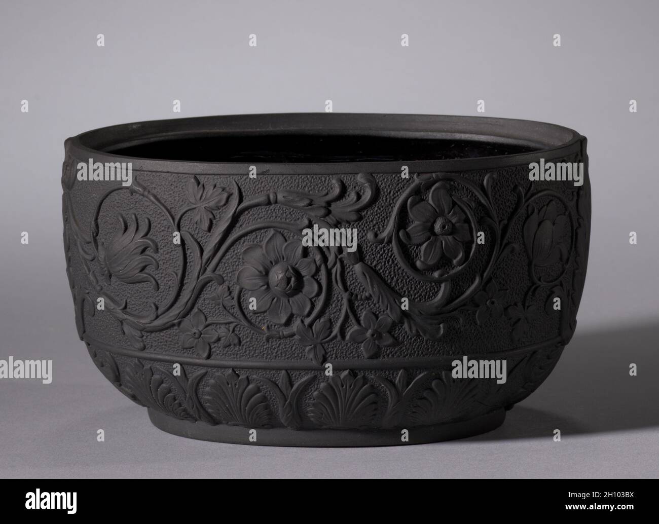 Teapot, c. 1810. Elijah Mayer (British, c. 1770-1805). Black basalt ...