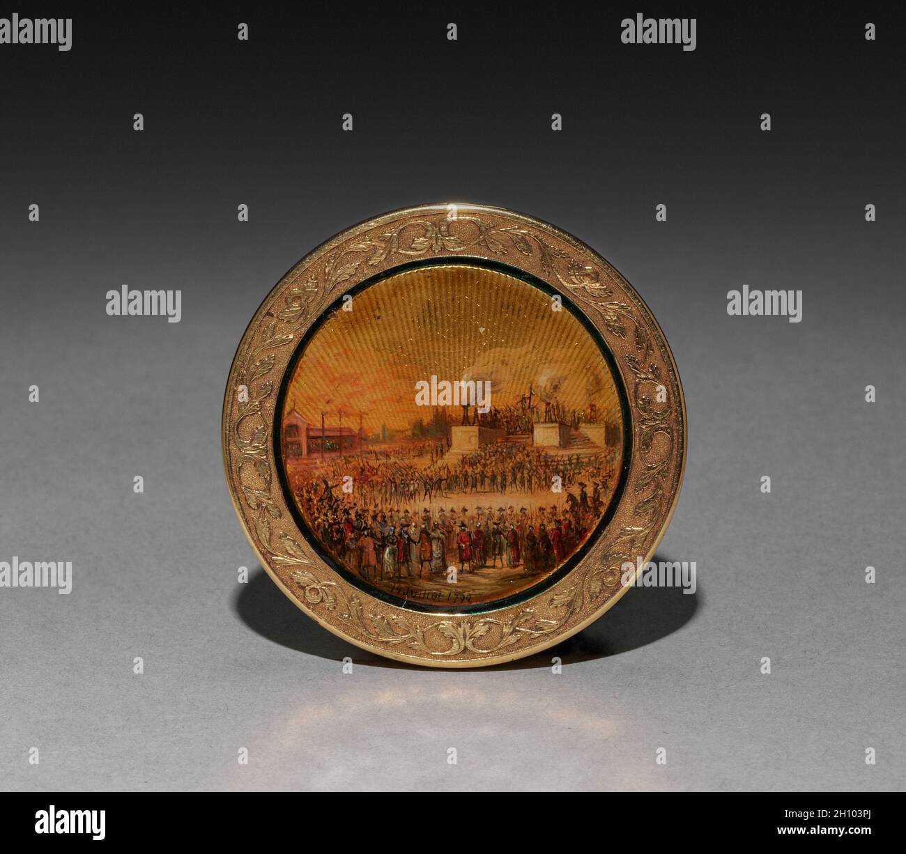 Patch Box (lid), c. 1809-1819. France, 19th century. Enamel on gold ...