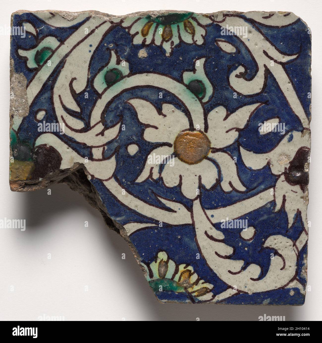 Tile- Foliated Scrolls, c 1700s. Spain, 18th century. Glazed ceramic ...