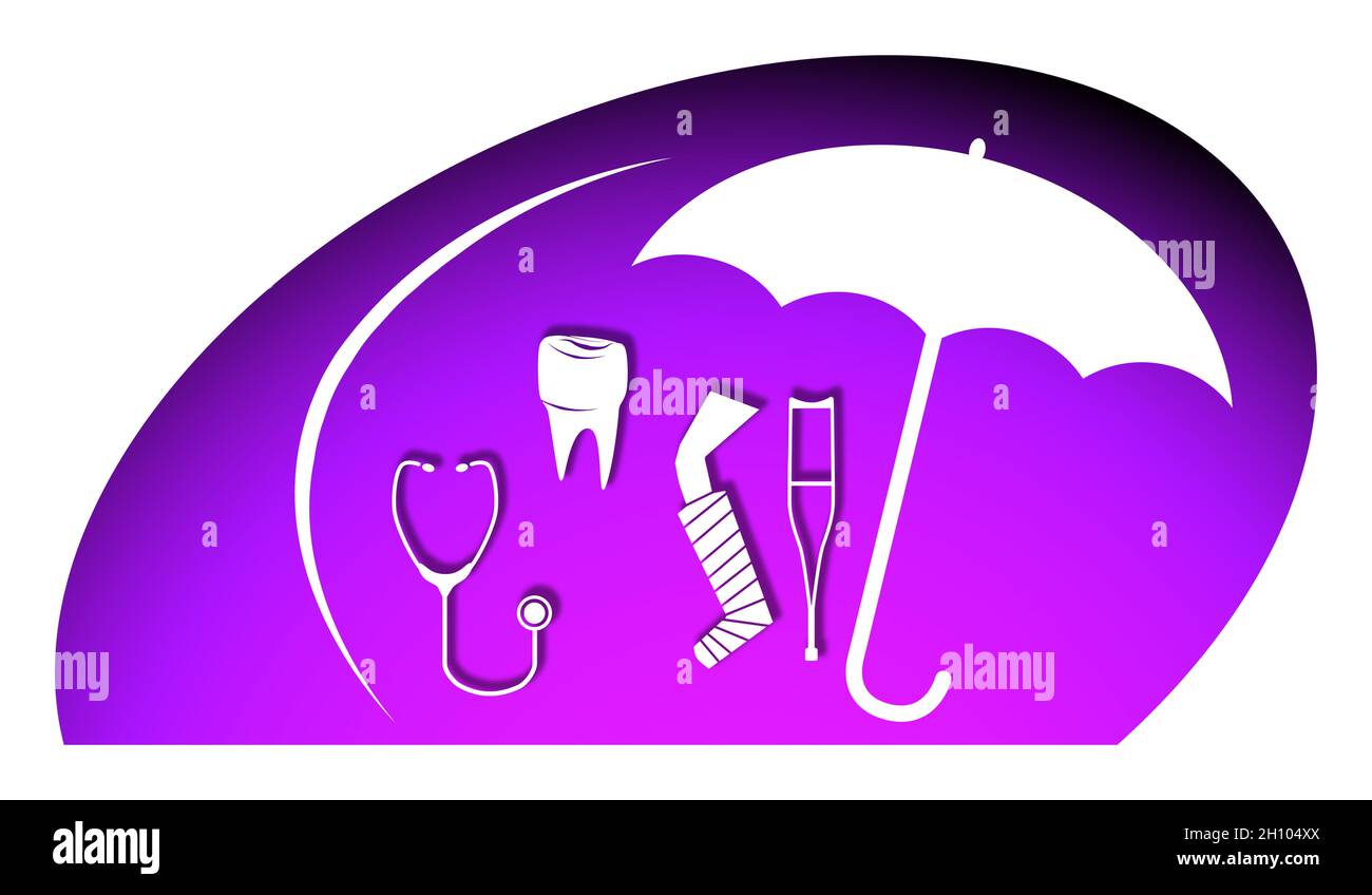 Health insurance concept on white background Stock Photo - Alamy