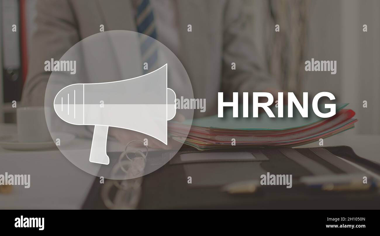 Hiring concept illustrated by a picture on background Stock Photo - Alamy