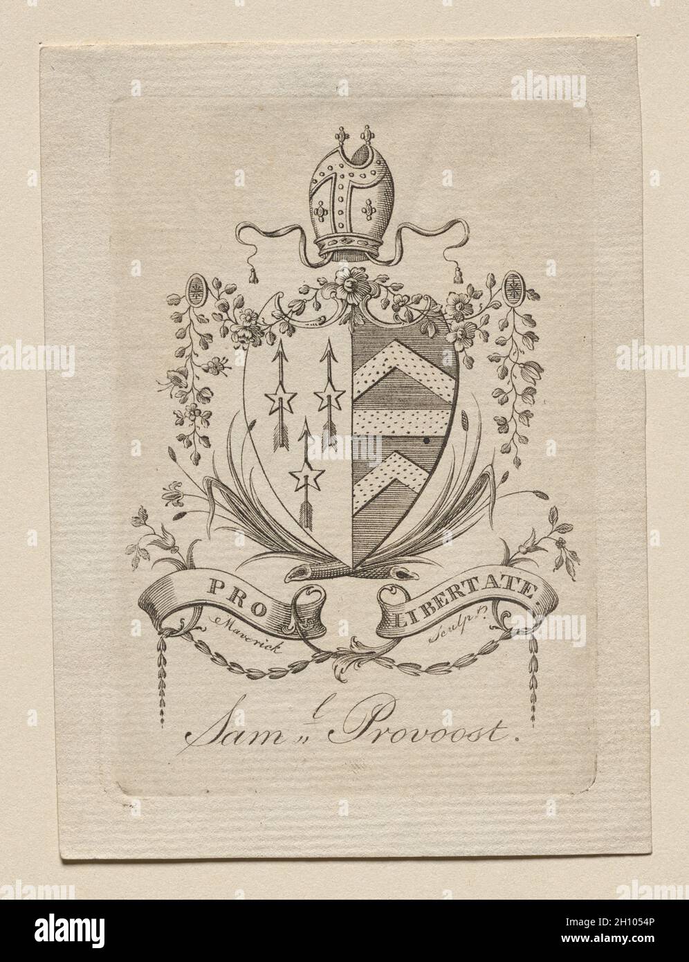 Bookplate: Coat of Arms with Sam'l Provoost inscribed below. Peter ...