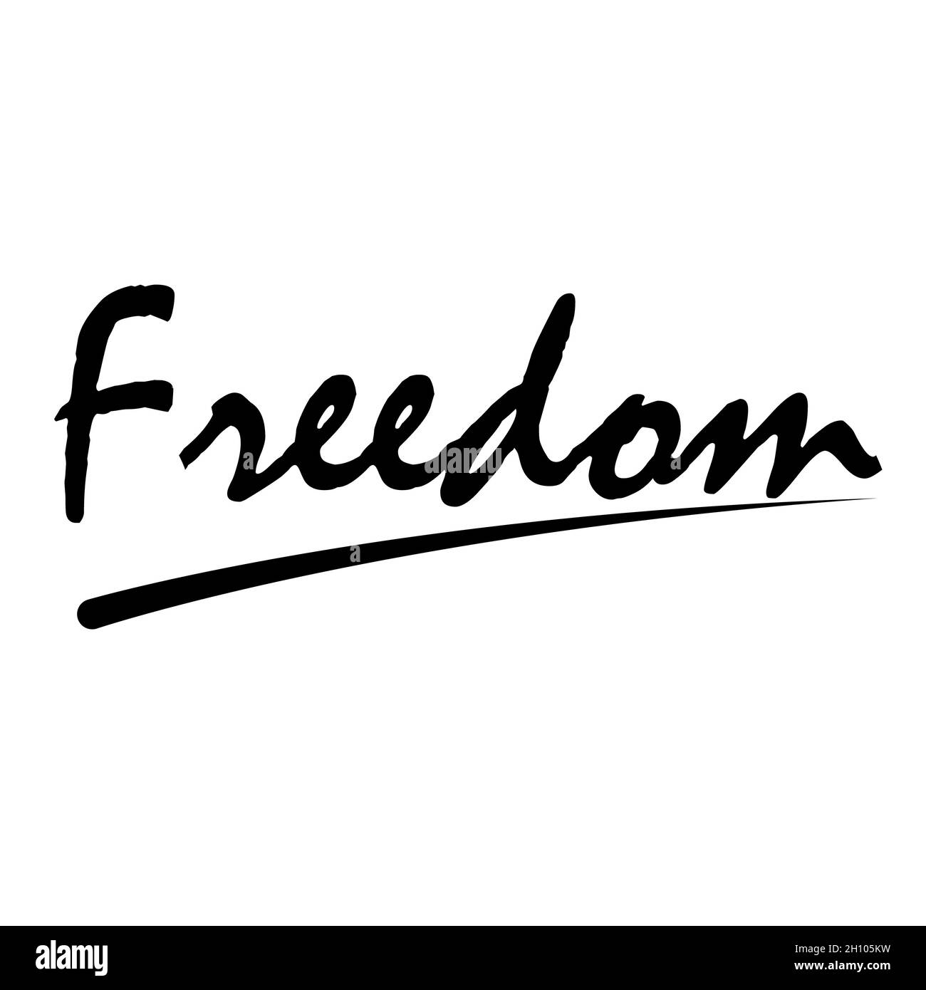 Freedom Lettering on white background. Freedom Script Calligraphic ...