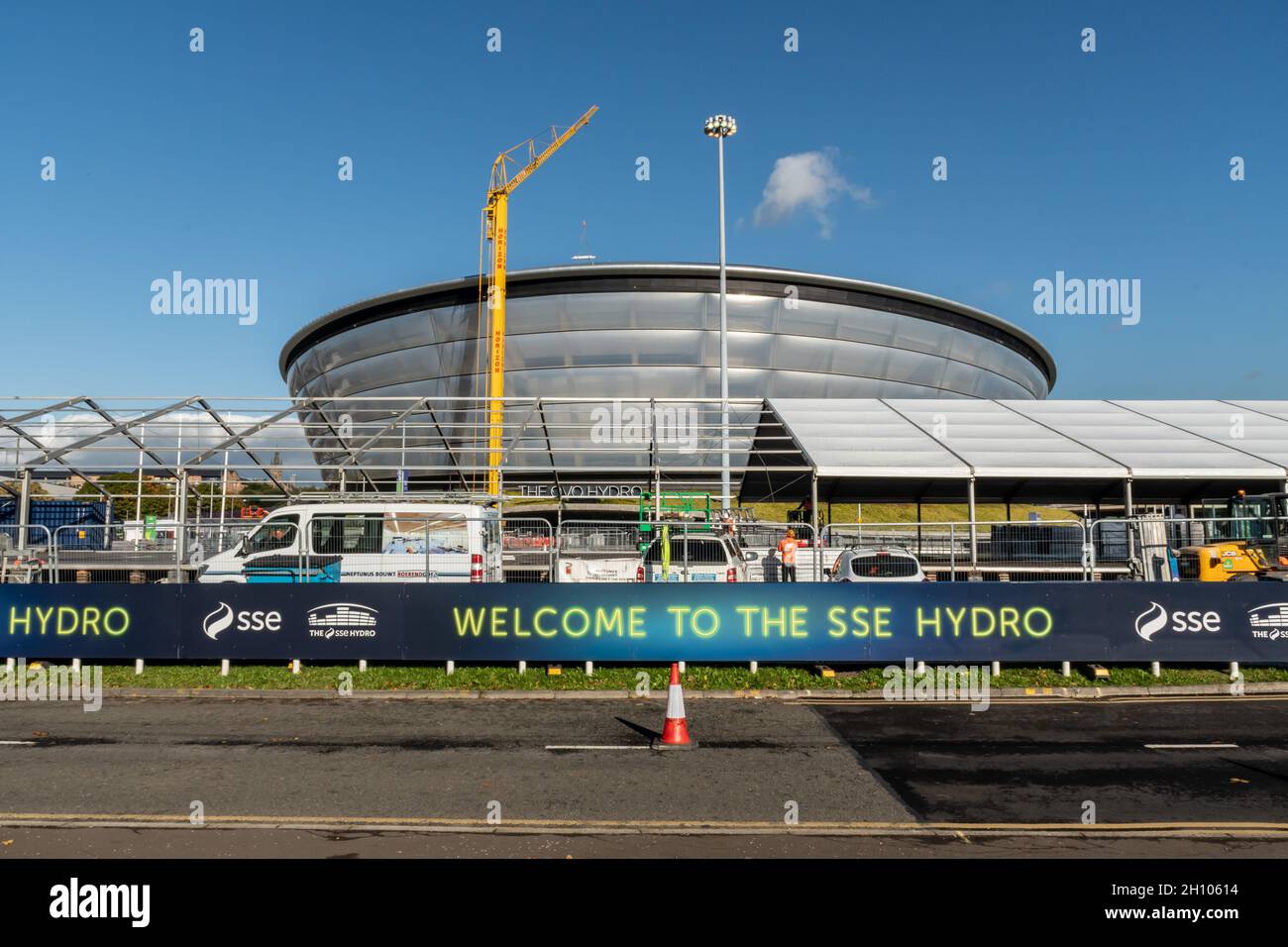 The SSE Hydro in October as a temporary building is erected in ...