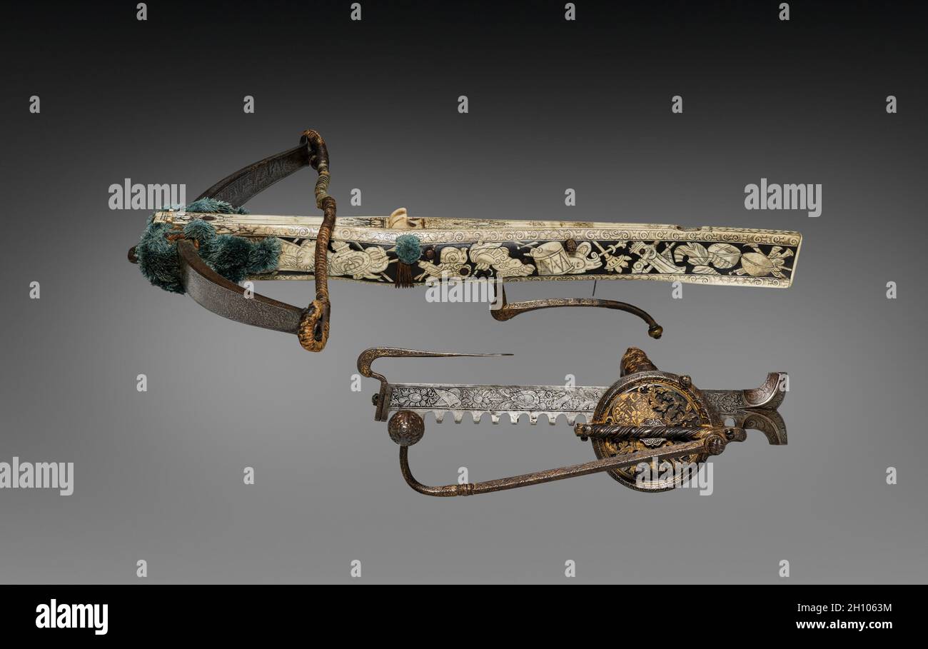 Crossbow and Cranequin of Elector Augustus I of Saxony, c. 1553–73 ...