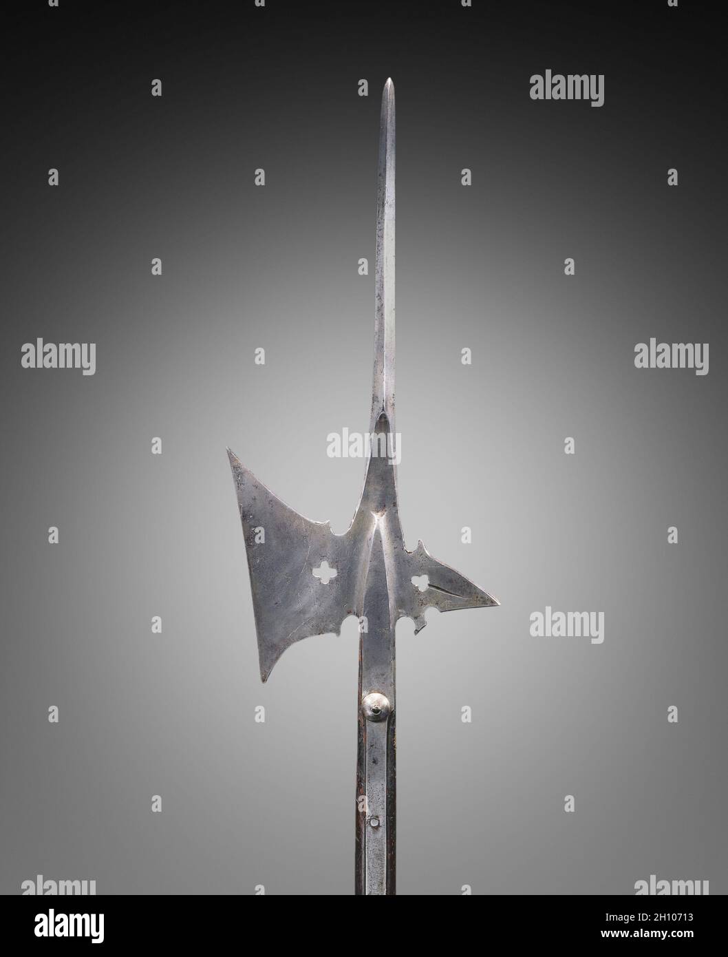 Halberd, c. 1520. Germany, 16th century. Steel, pierced quatrefoil ...