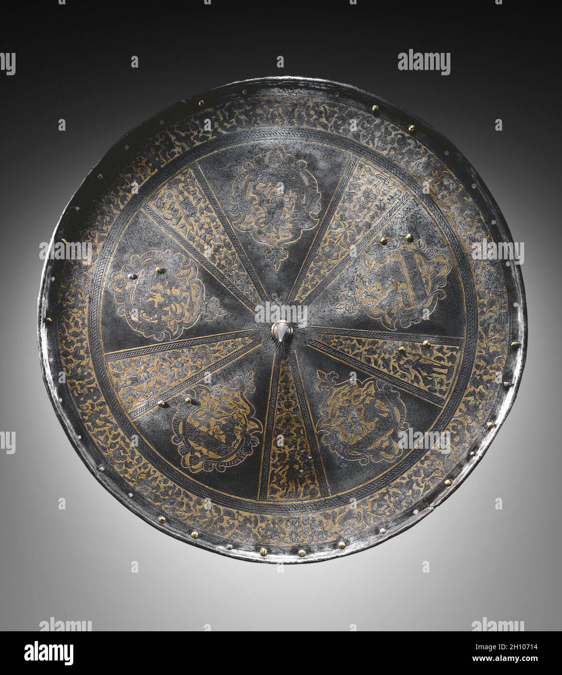 Etched and gilded steel with brass rivets hi-res stock photography and ...