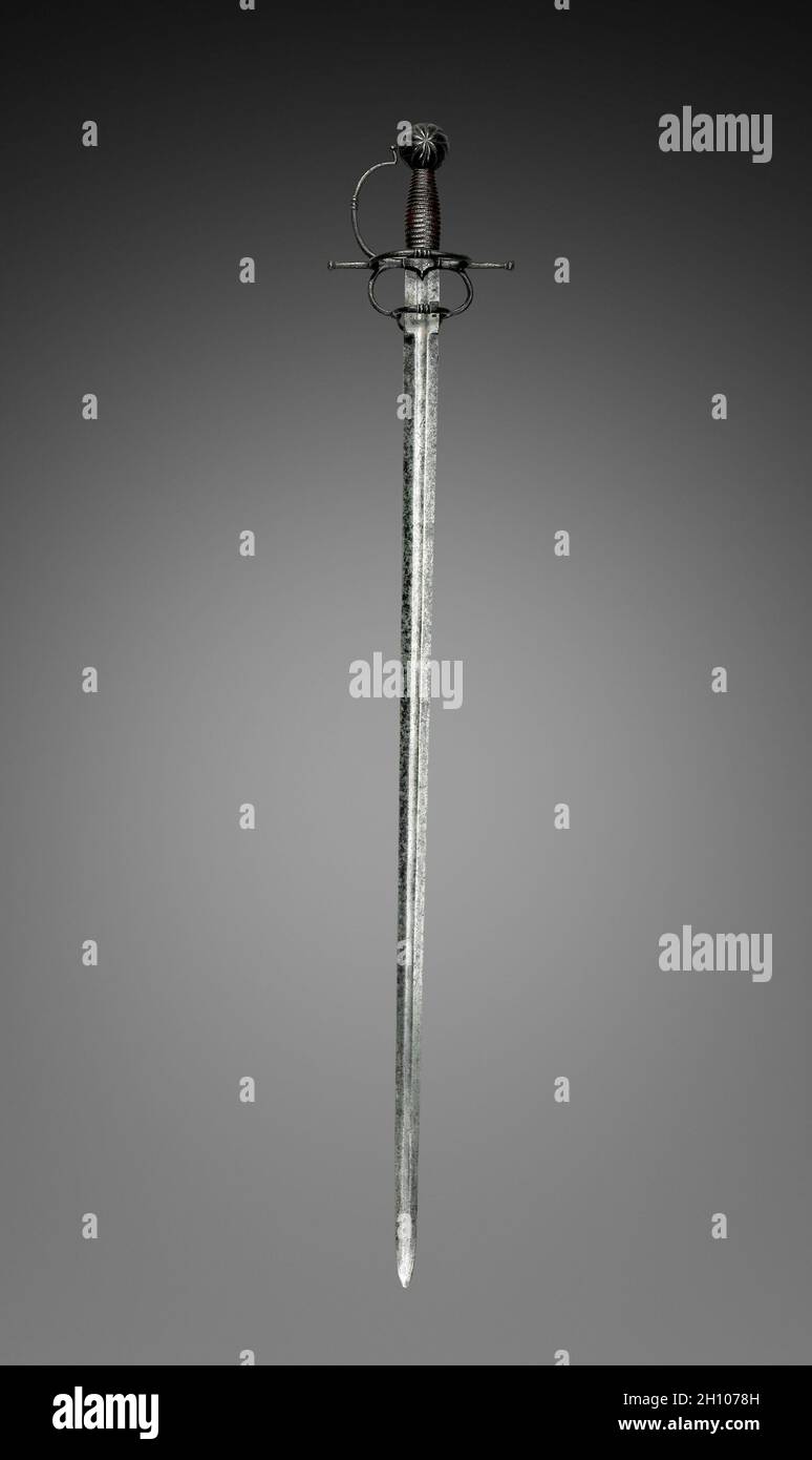 Sword, c.1550. Italy, 16th century. Steel, hilt russetted, leather grip ...