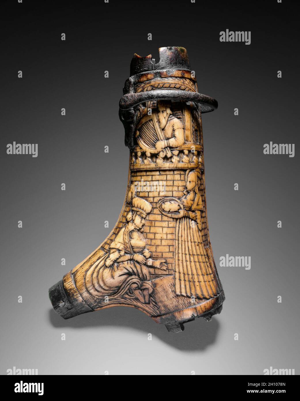 Powder Flask, c. 1580. Germany, late 16th Century. Staghorn (two ...