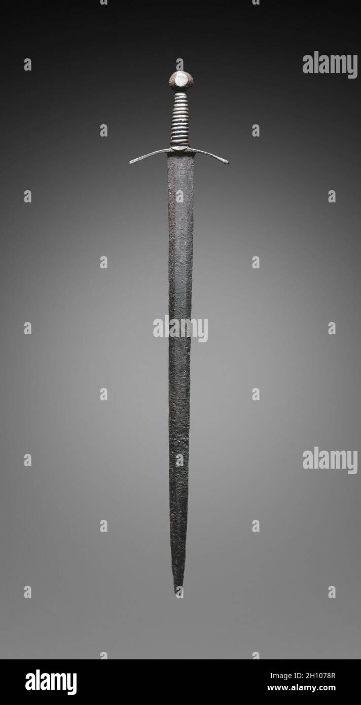 Sword, c. 1400. European, early 15th century. Steel, leather, wire ...