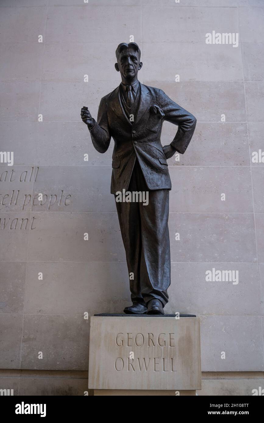 George Orwell sculpture in front of the BBC headquarters, London ...