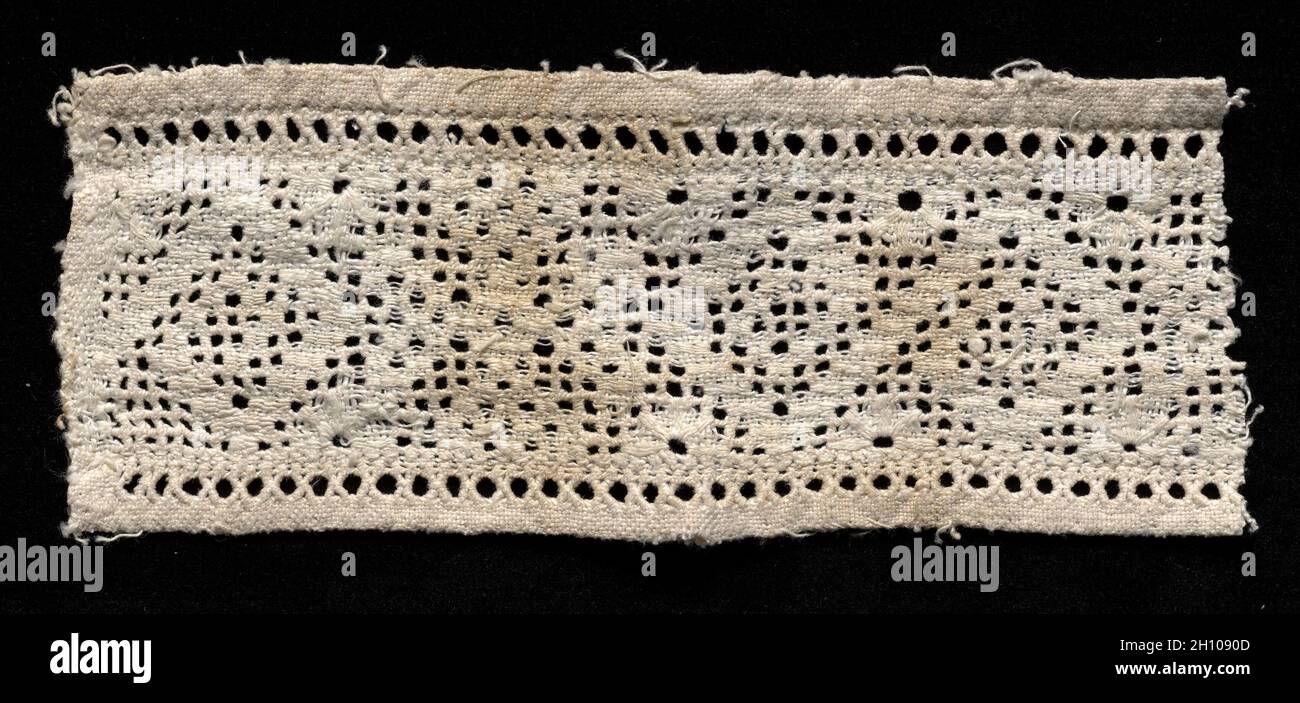 Needlepoint (Drawnwork) Lace Band, 17th century. Spain, 17th century ...