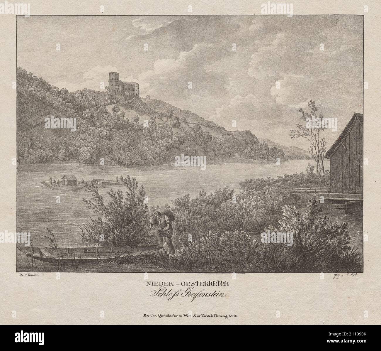 Nieder-oesterreich, Schloss Greifenstein. Jakob Alt (Austrian, 1789 ...