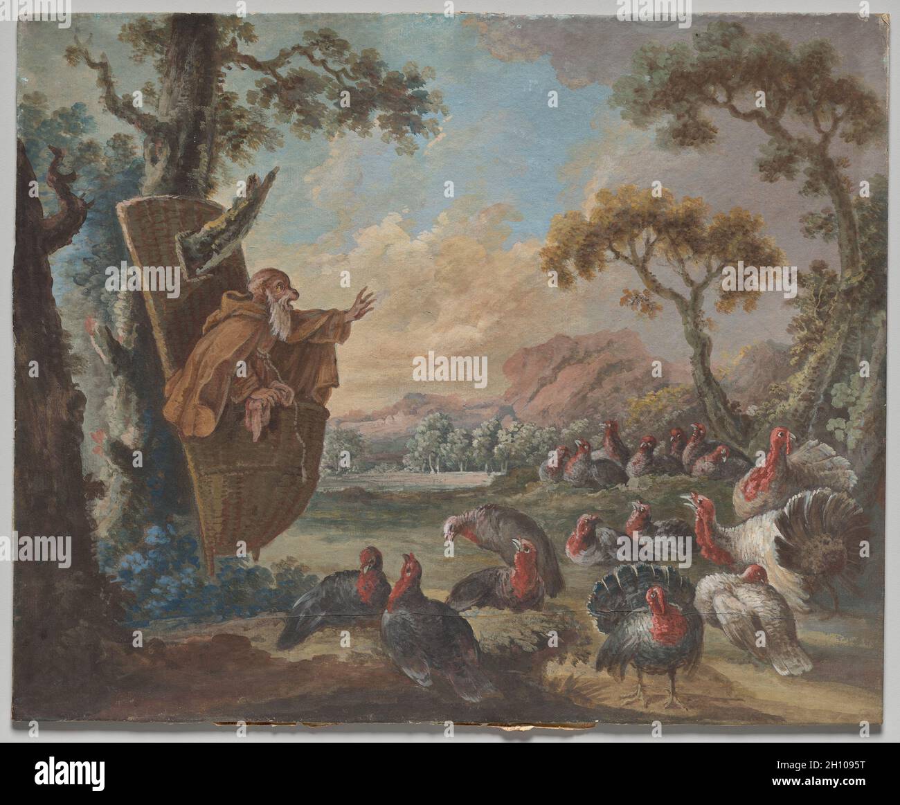 Monkey Preaching to Turkeys, second half of 18th century. Circle of ...