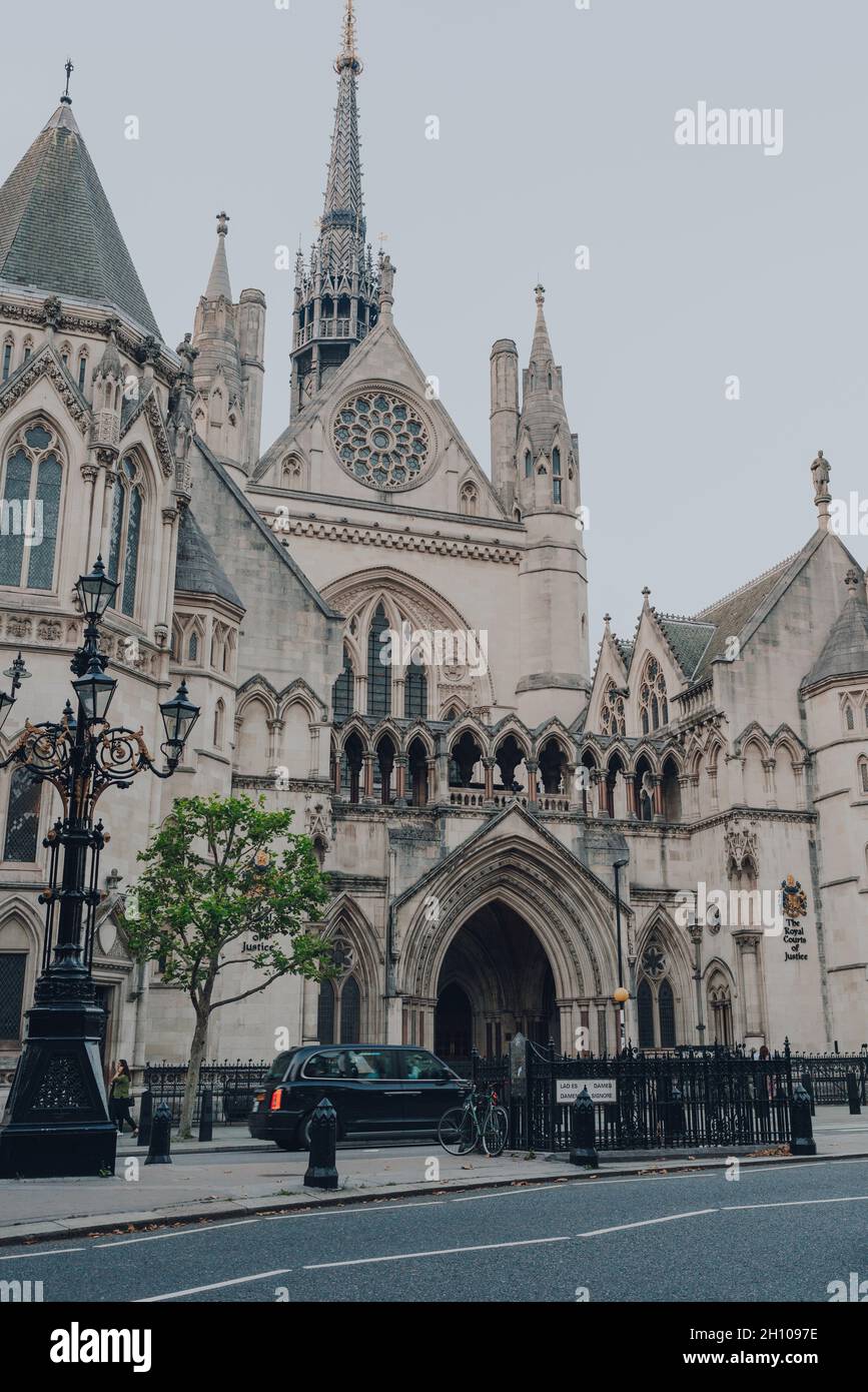London, UK - October 09, 2021: View of Royal Court of Justice, a court ...