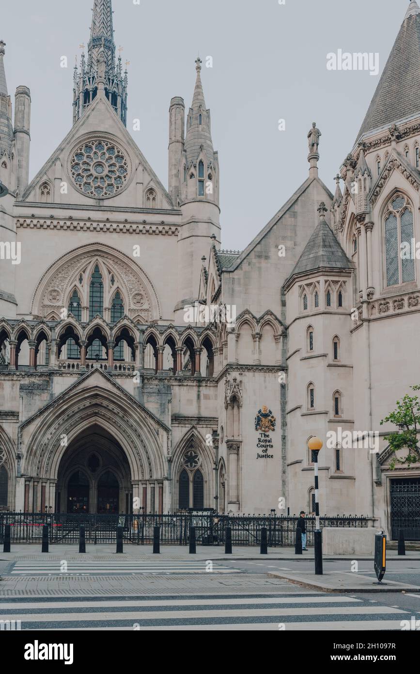 London, UK - October 09, 2021: Facade and entrance of Royal Court of ...