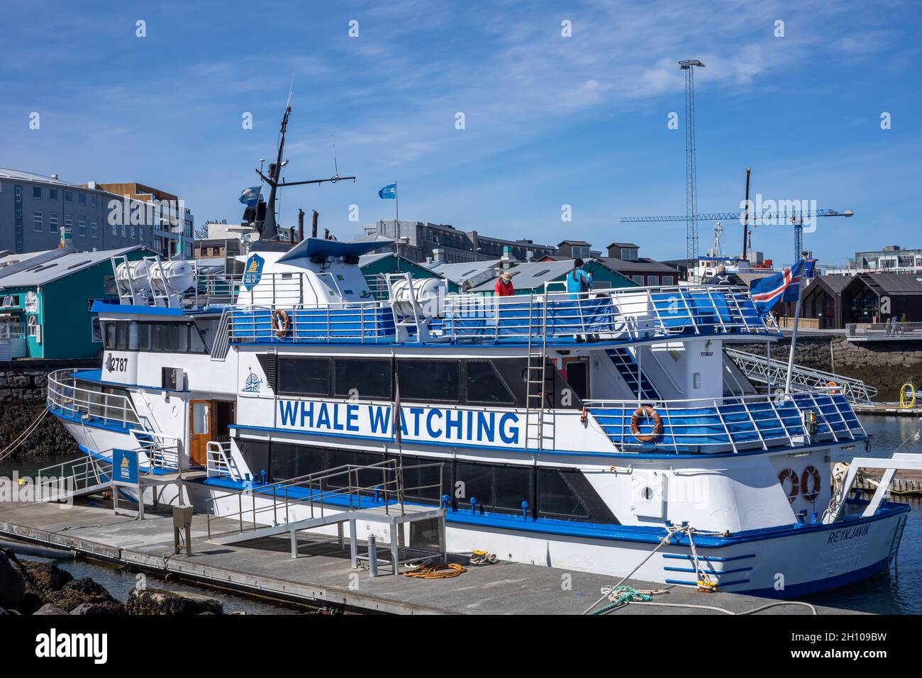 REYKJAVIK, ICELAND - June 12, 2021: The "Andrea", passenger whale ...