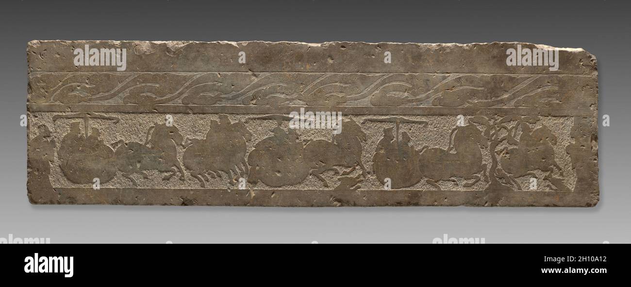 Frieze Fragment with Chariot Procession, AD 100s. China, style of Wu ...