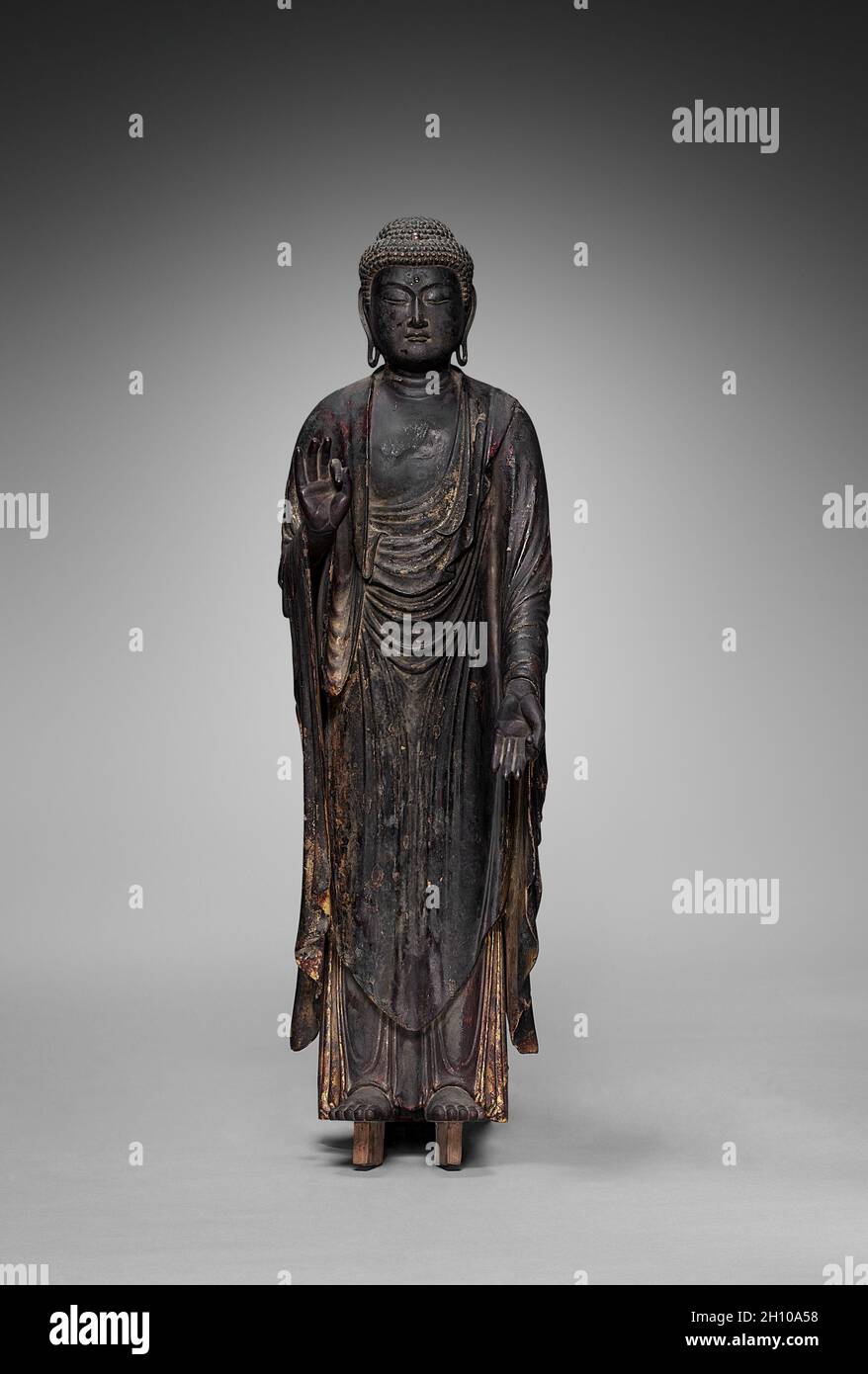 Amida, 1200s. Japan, Kamakura period (1185-1333). Wood with lacquer and ...