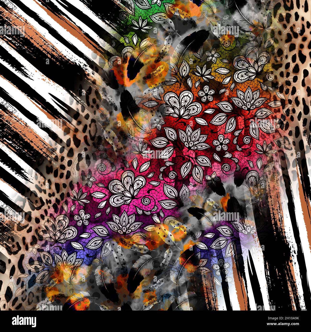 colorful textile print patterns, pillow designs Stock Photo - Alamy