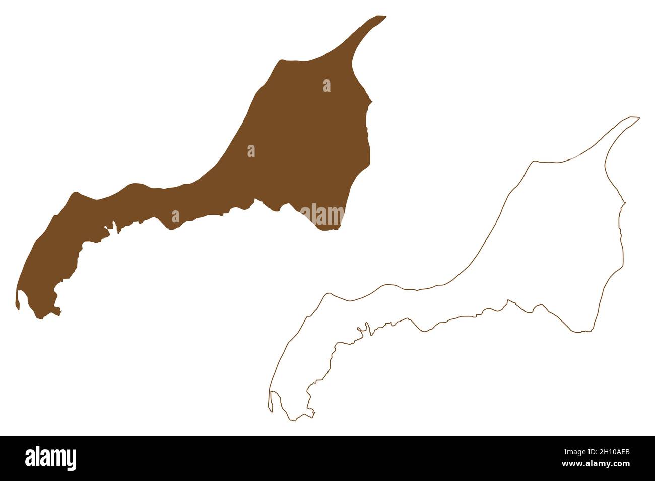 North Jutlandic island (Kingdom of Denmark) map vector illustration ...
