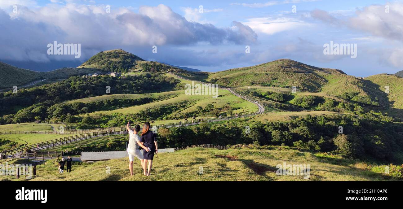 Qingtiangang, Taiwan-Oct 15, 2021: The natural source of alpine grasses ...