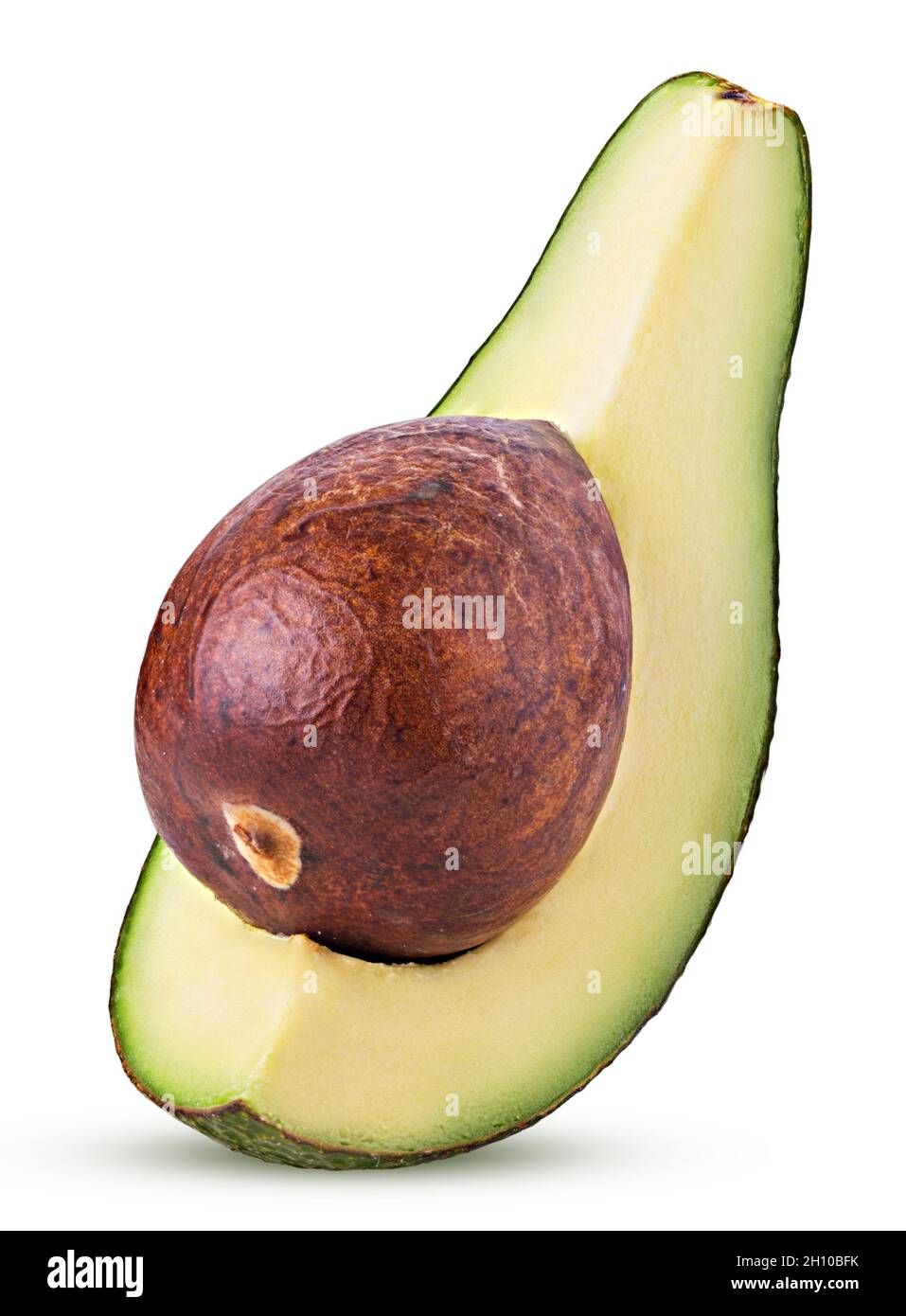 Avocado quarter with bone isolated on white background Clipping Path ...