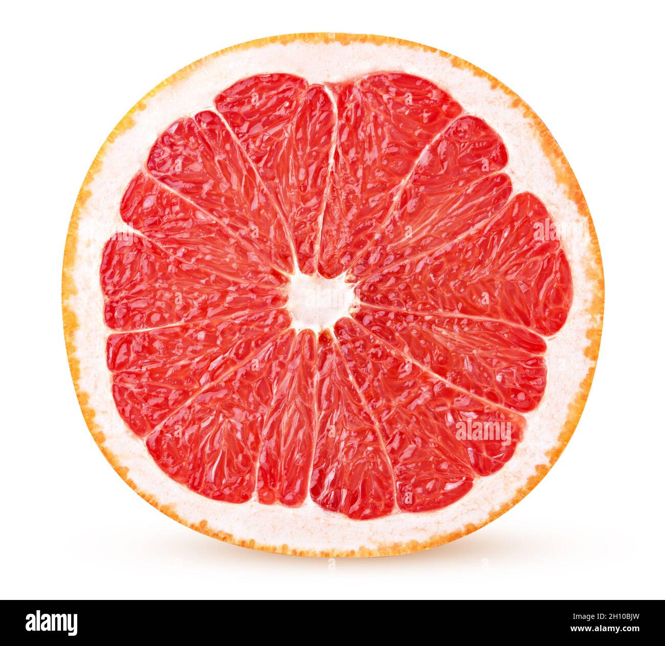 Grapefruit citrus fruit cut in half isolated on white background ...