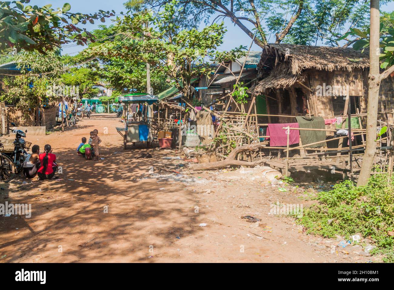 BAGO, MYANMAR - DECEMBER 10, 2016: View of a street in Bago town Stock ...