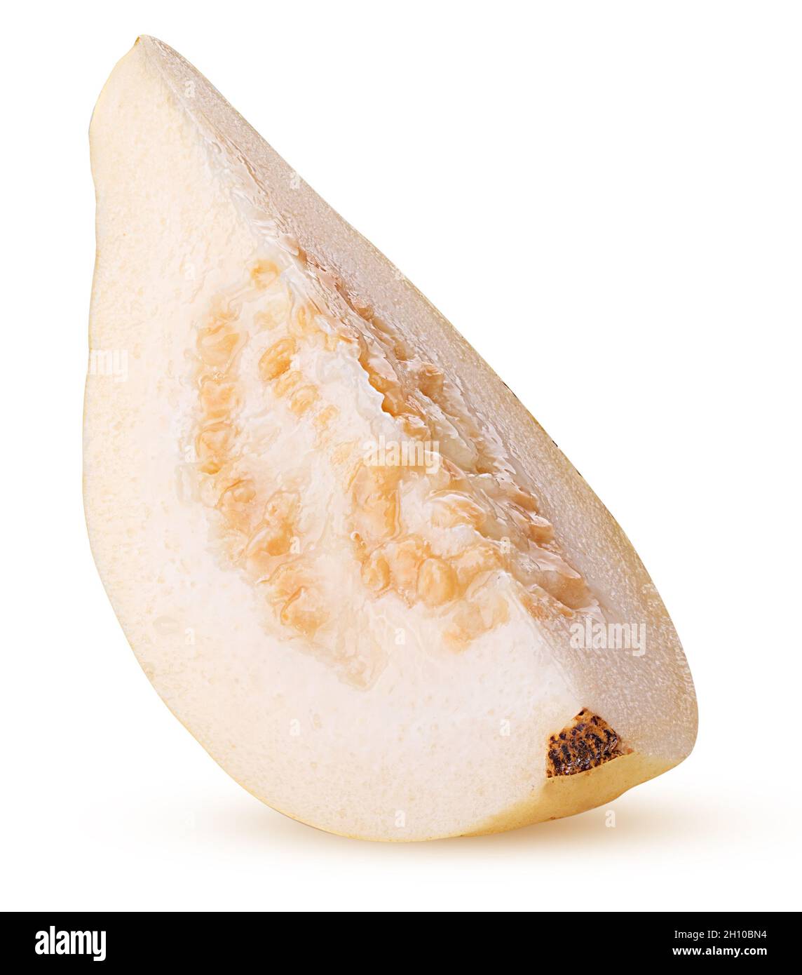 Guava fruit quarter isolated on white background. Clipping Path. Full ...
