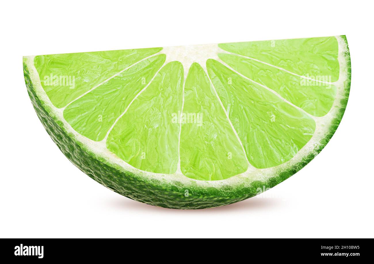 Fresh lime slice isolated on white background.Clipping Path. Full depth ...