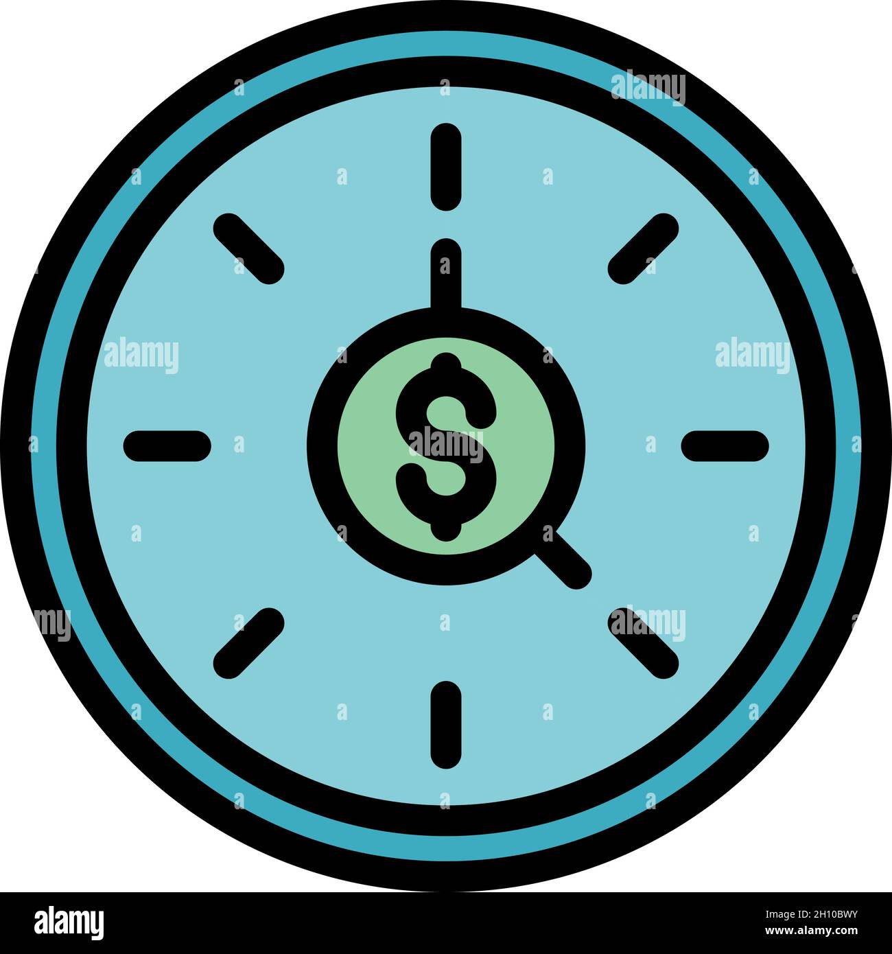 Paid campaign icon. Outline paid campaign vector icon color flat ...