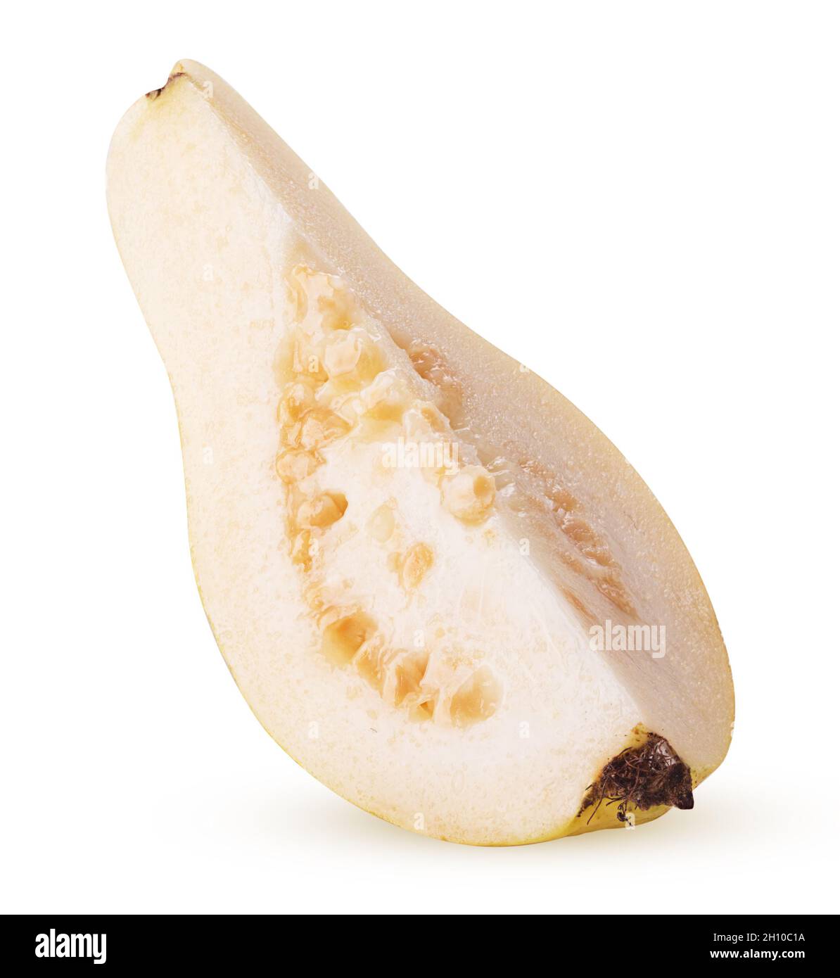 Guava quarter isolated on white background. Clipping Path. Full depth ...