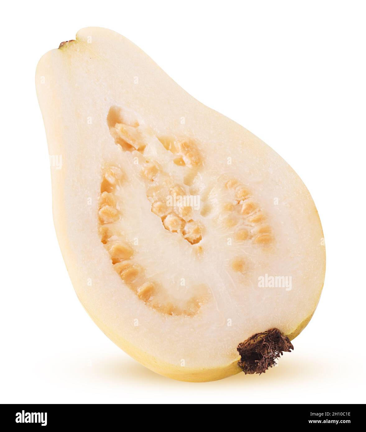 Guava cut in half isolated on white background. Clipping Path. Full ...