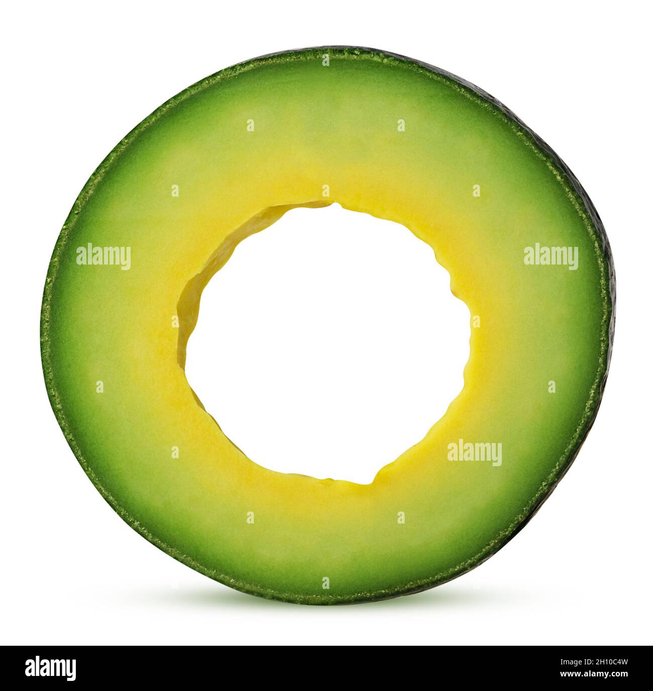 Avocado slice ring isolated on white background Clipping Path. Full ...