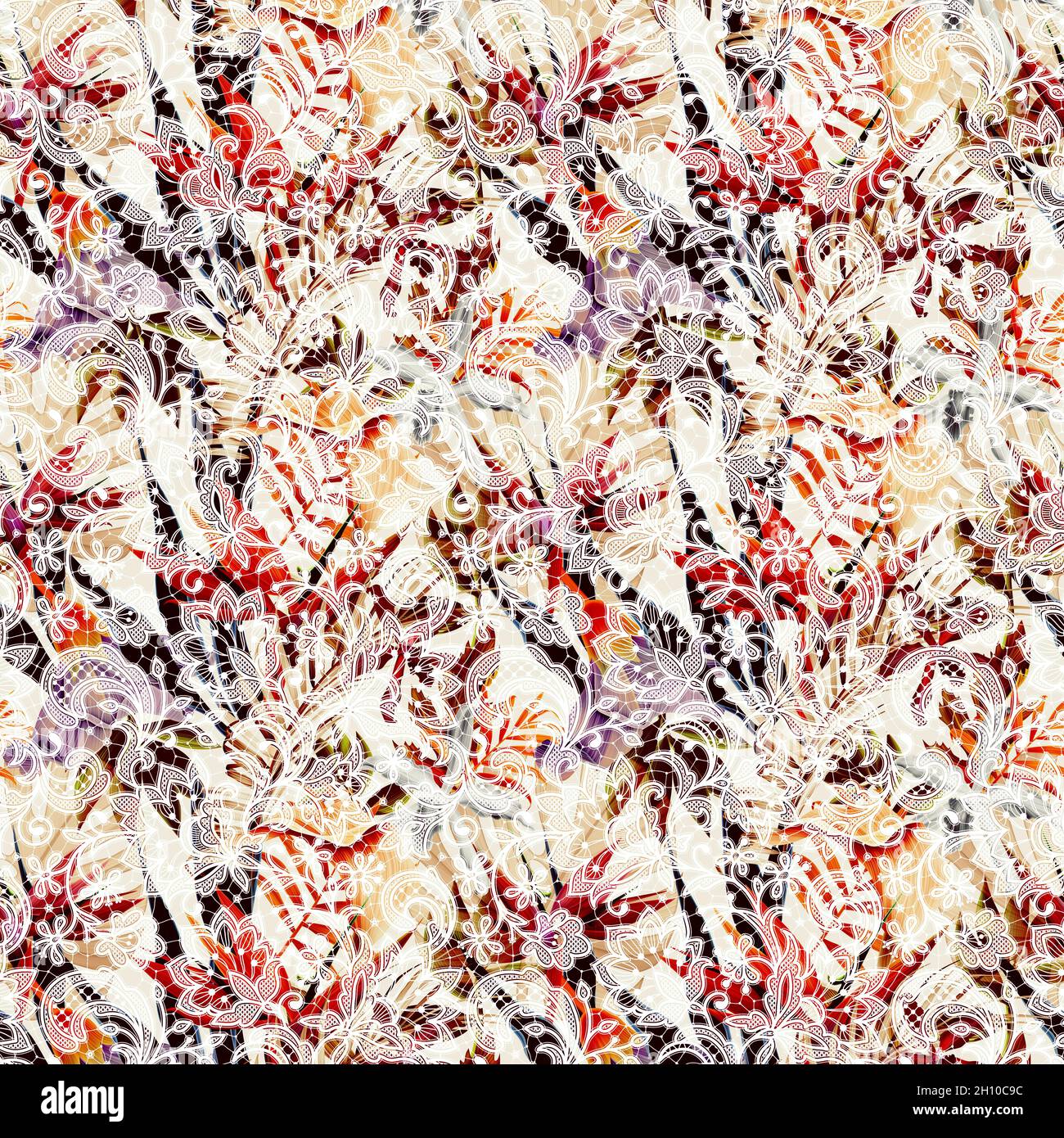 colorful textile print patterns, pillow designs Stock Photo - Alamy