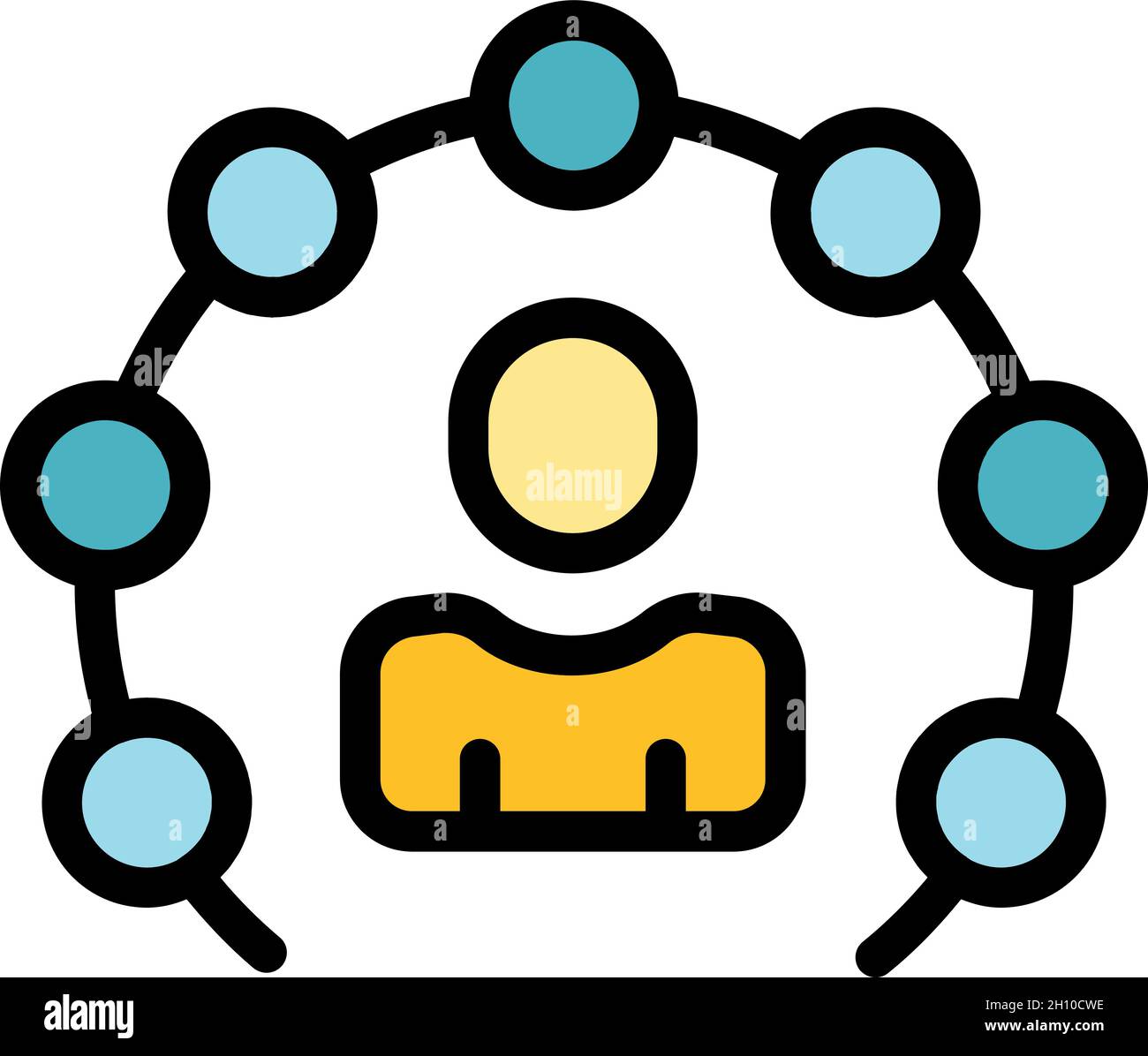 Personal career icon. Outline personal career vector icon color flat ...