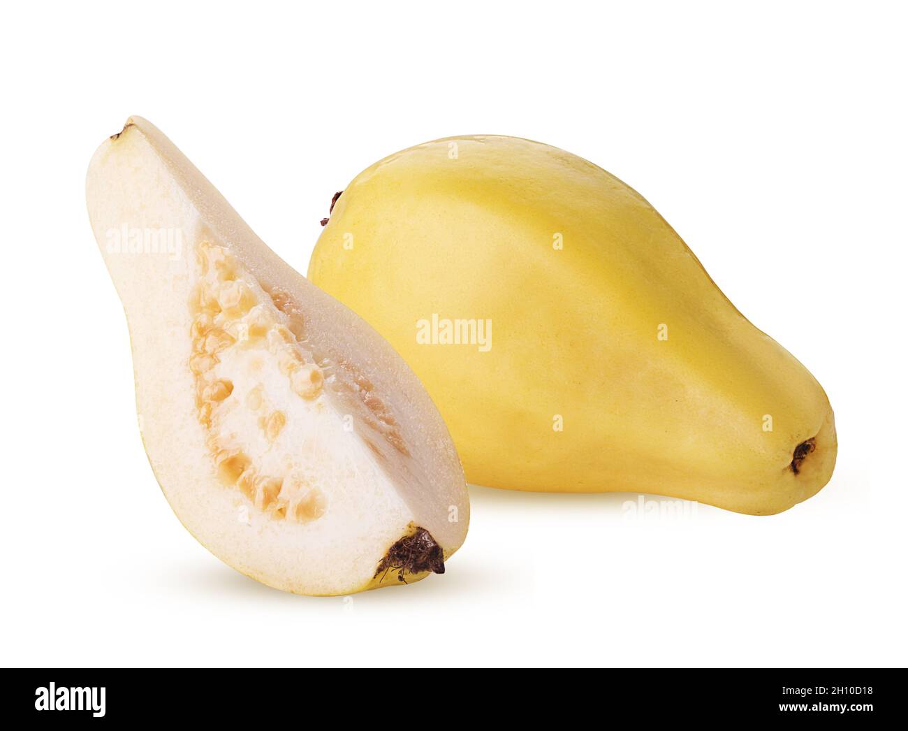 Guava with quarter isolated on white background. Clipping Path. Full ...